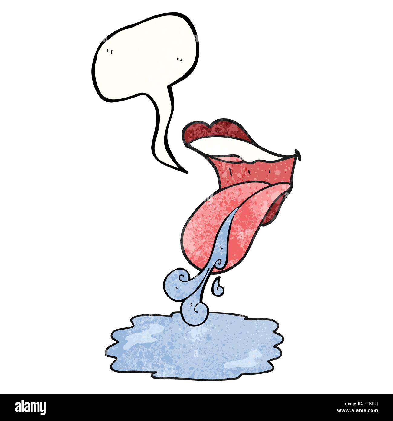 freehand speech bubble textured cartoon mouth drooling Stock Vector ...