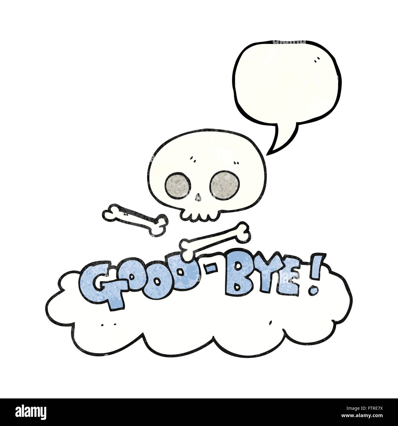 freehand speech bubble textured cartoon good-bye symbol Stock Vector ...