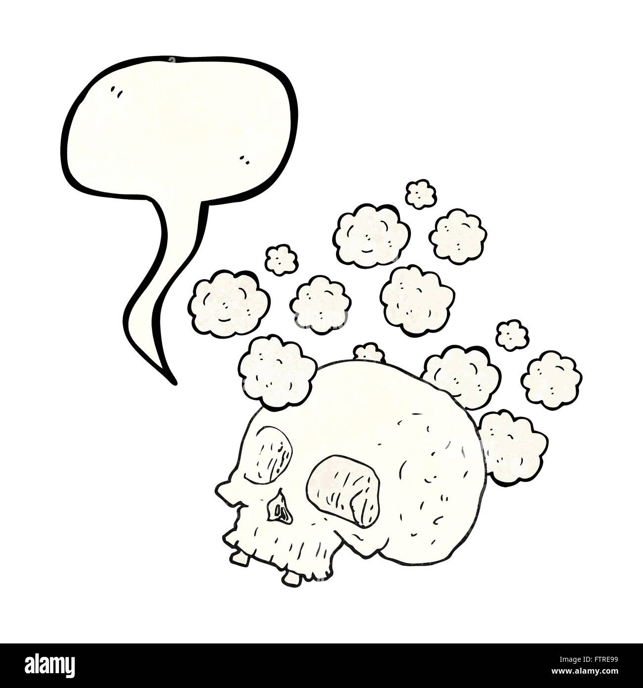freehand speech bubble textured cartoon old skull Stock Vector Image ...