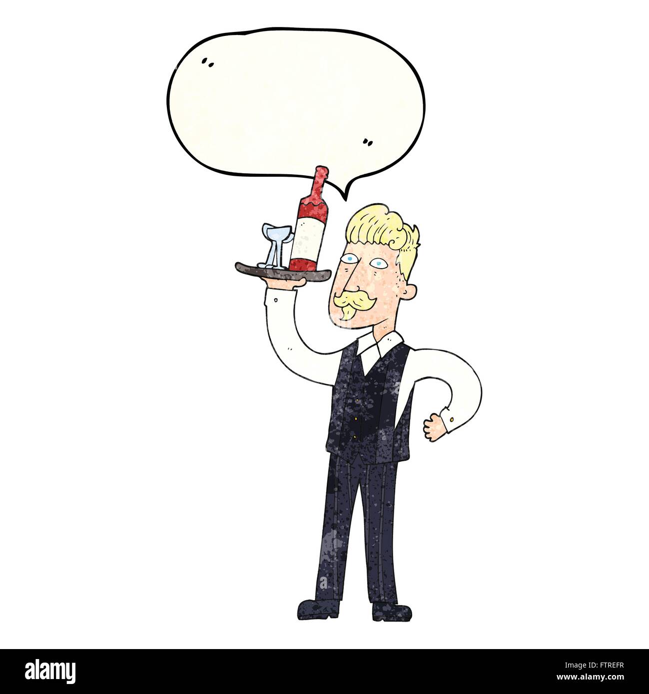 Cartoon waiter funny doodle illustration hi-res stock photography and ...