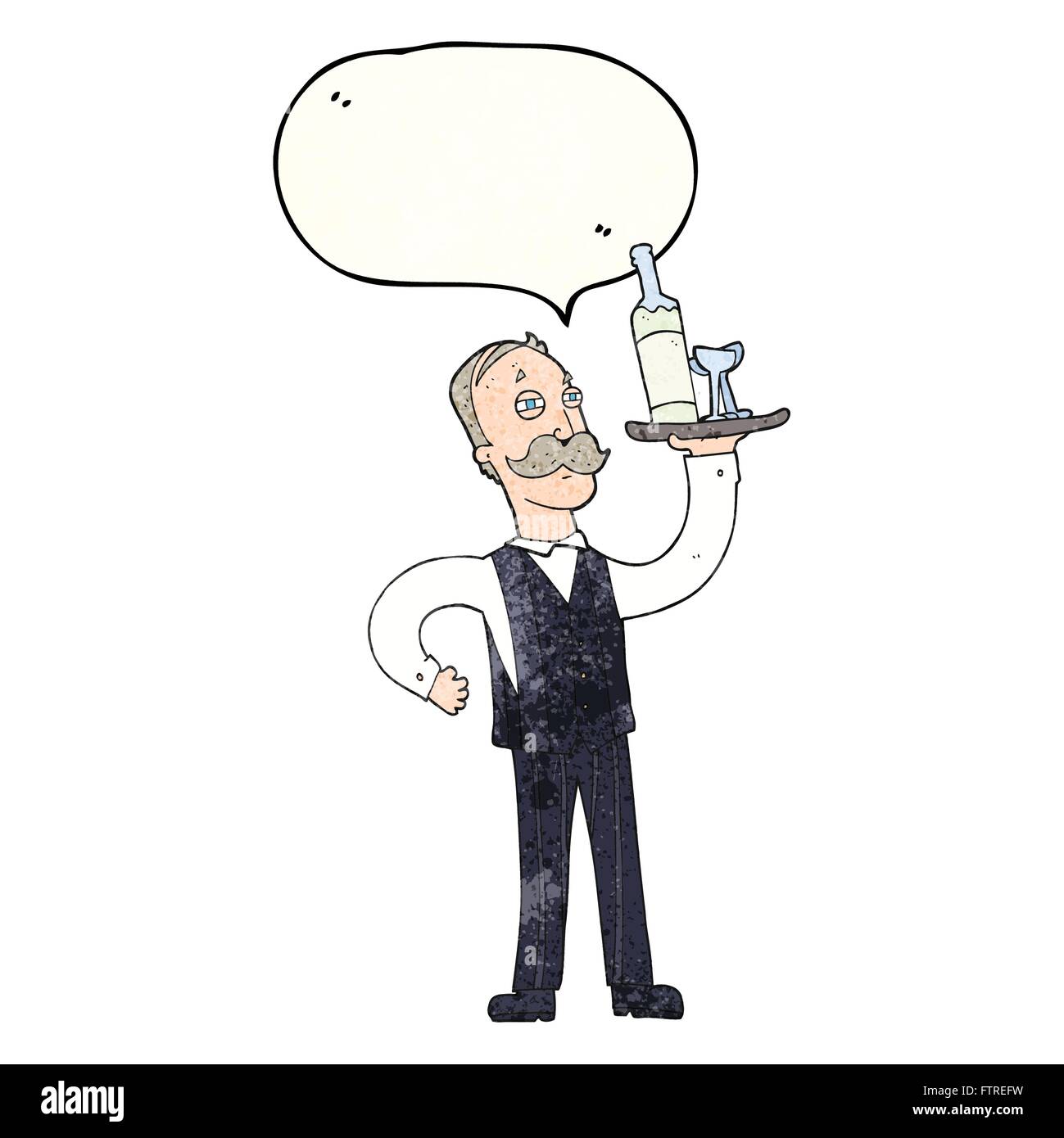 Cartoon waiter funny doodle illustration hi-res stock photography and ...