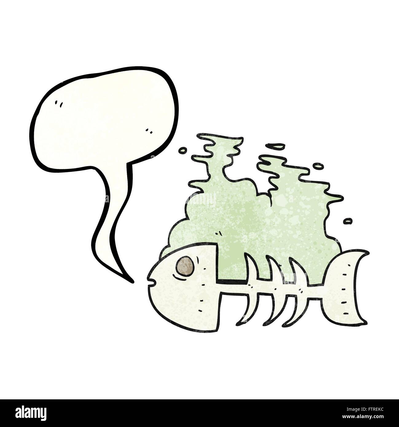 freehand speech bubble textured cartoon fish bones Stock Vector Image ...
