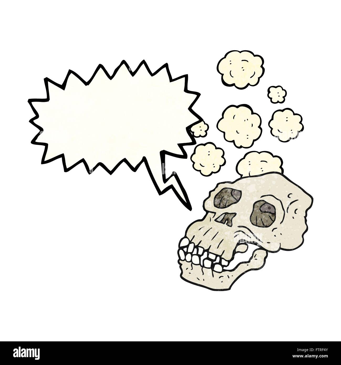 freehand speech bubble textured cartoon ancient skull Stock Vector ...