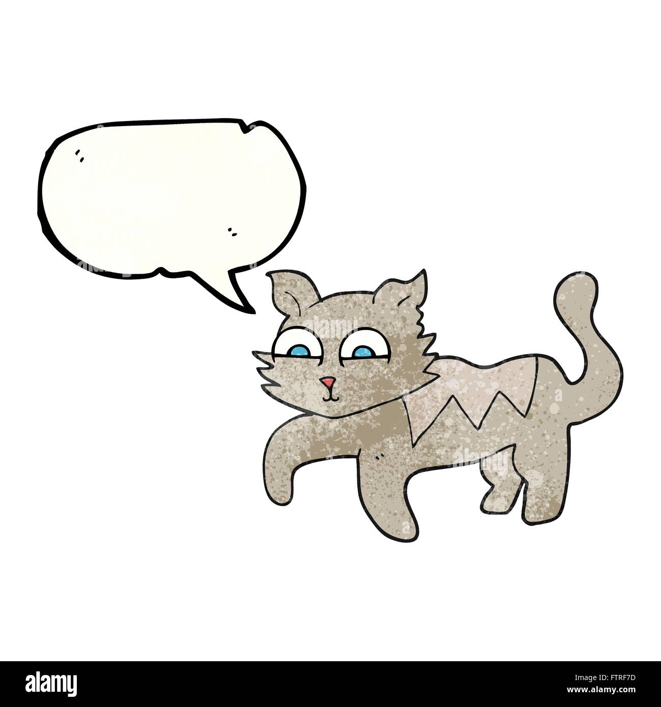 freehand drawn texture speech bubble cartoon cat Stock Vector Image ...