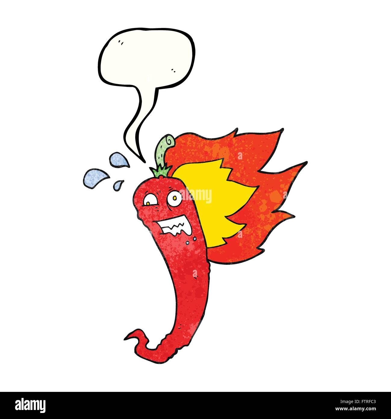 hot chilli pepper freehand drawn texture speech bubble cartoon Stock ...
