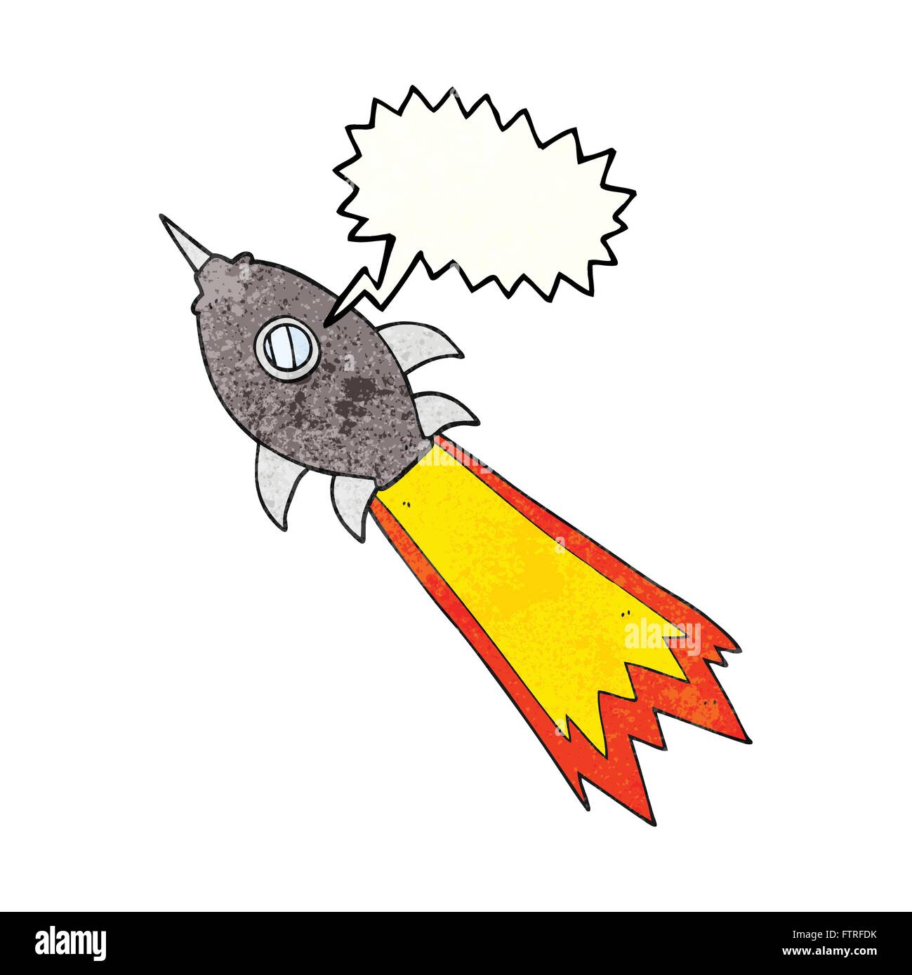 freehand drawn texture speech bubble cartoon spaceship Stock Vector ...