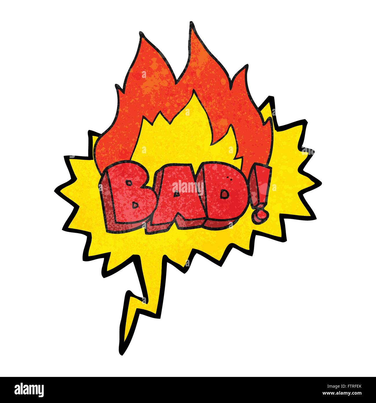 freehand drawn texture speech bubble cartoon Bad symbol Stock Vector ...