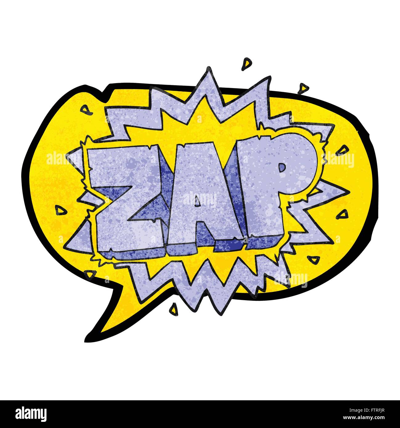 happy freehand texture speech bubble cartoon zap explosion sign Stock ...