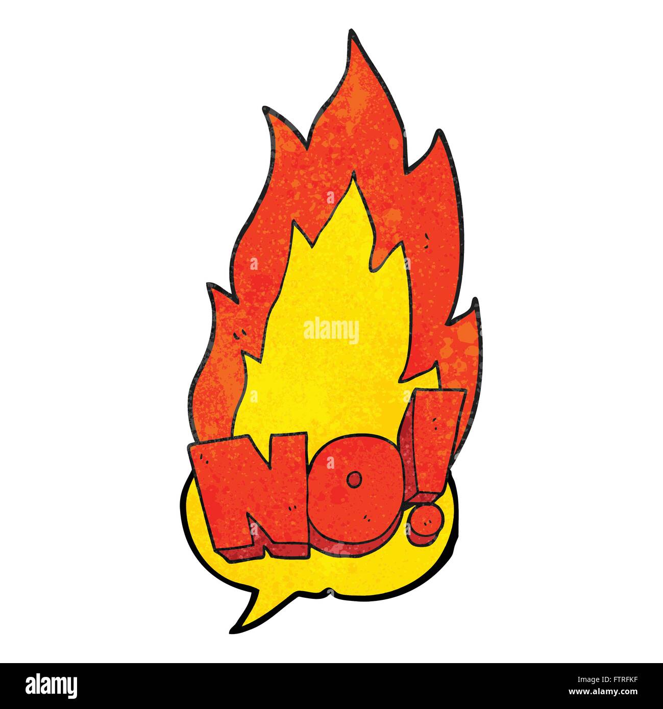 freehand drawn texture speech bubble cartoon NO! shout Stock Vector ...