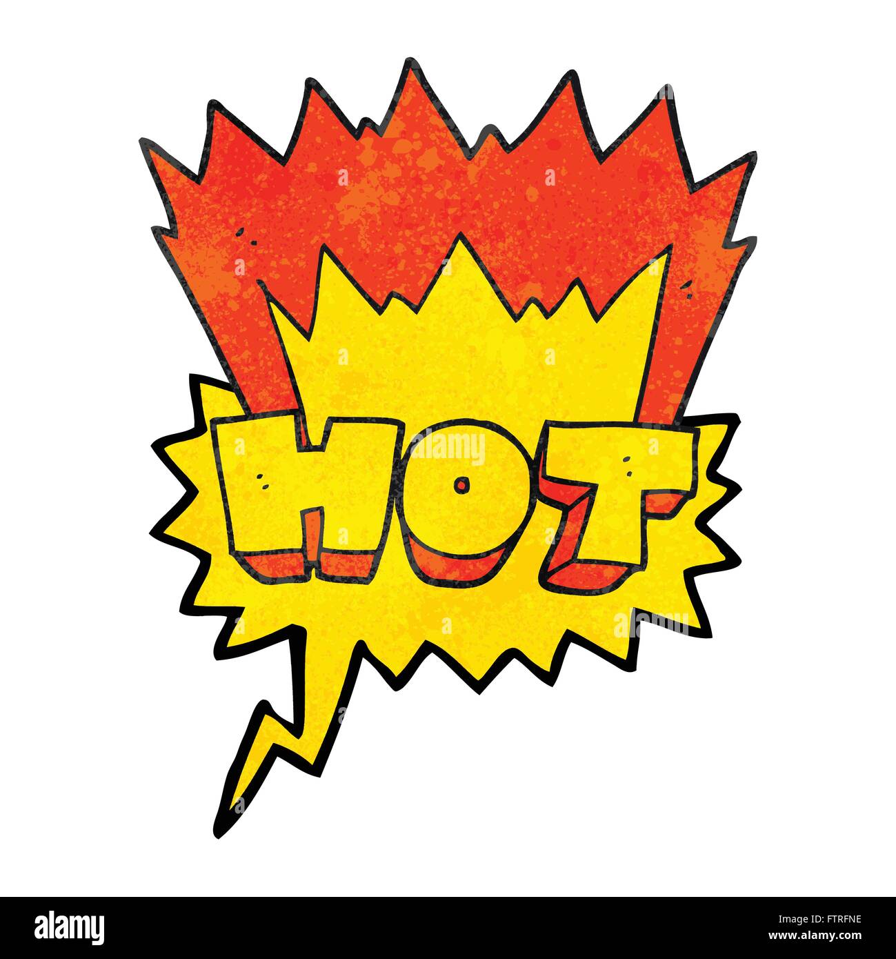 freehand drawn texture speech bubble cartoon word hot Stock Vector ...