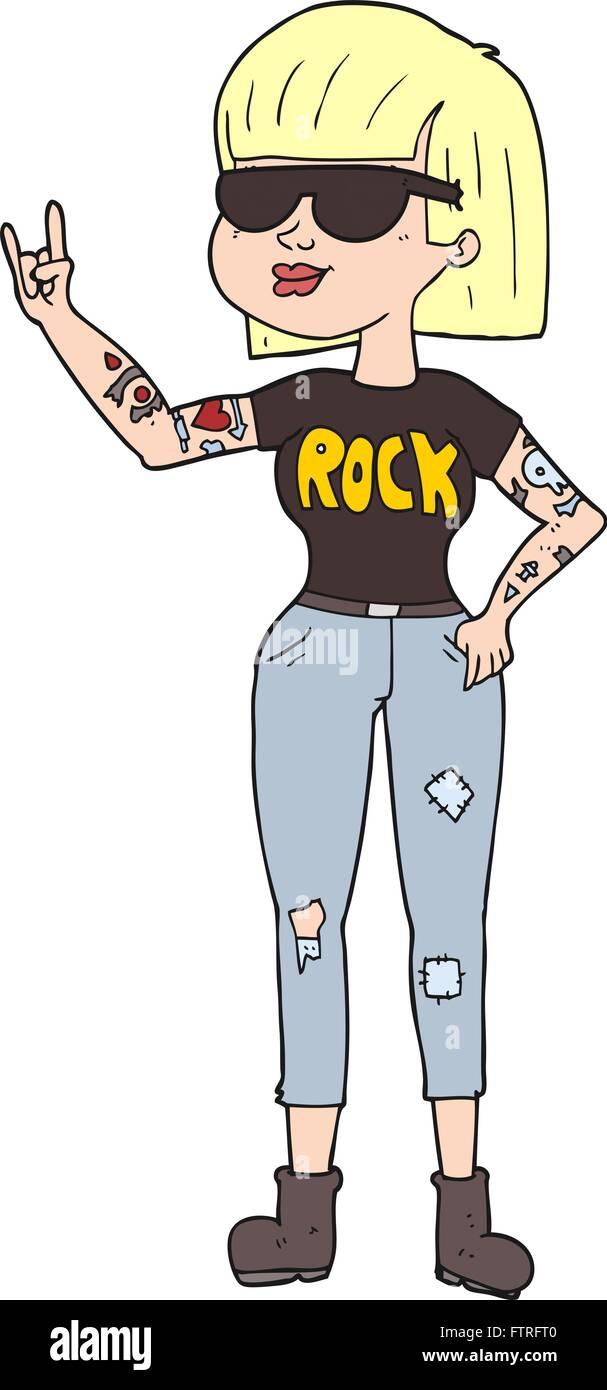 freehand drawn cartoon rock woman Stock Vector Image & Art - Alamy