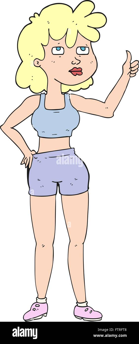 freehand drawn cartoon gym woman Stock Vector Image & Art - Alamy