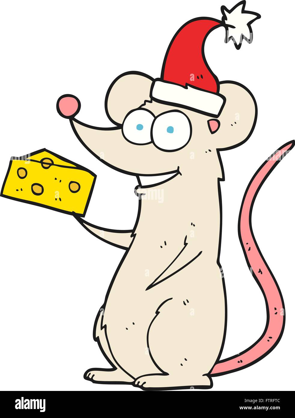 freehand drawn cartoon christmas mouse Stock Vector Image & Art - Alamy