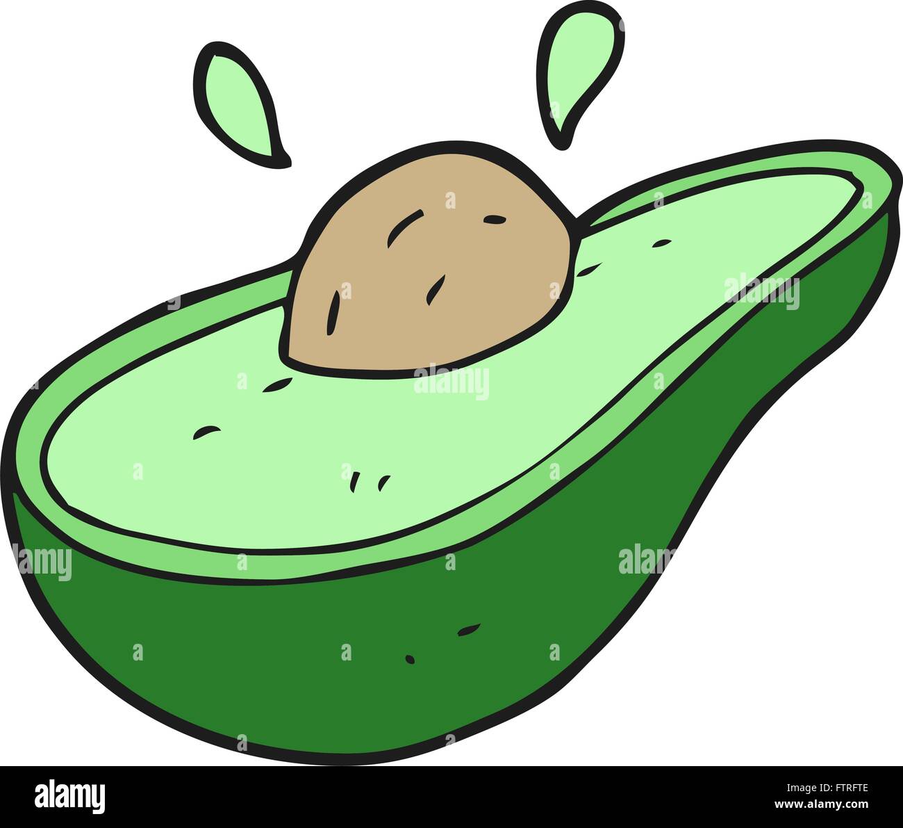 freehand drawn cartoon avocado Stock Vector Image & Art - Alamy