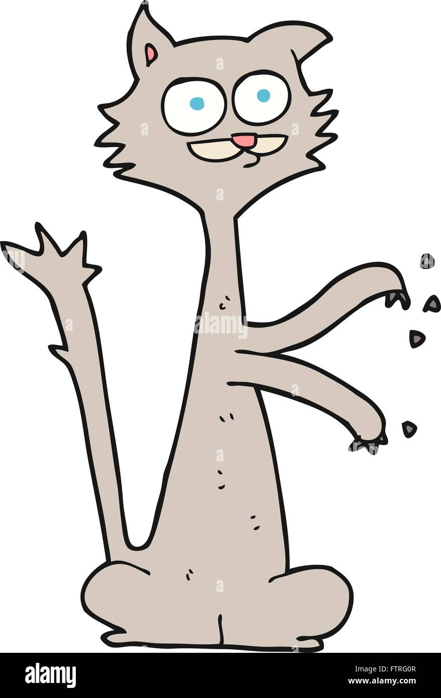 Freehand drawn cartoon cat scratching Stock Vector Images - Alamy