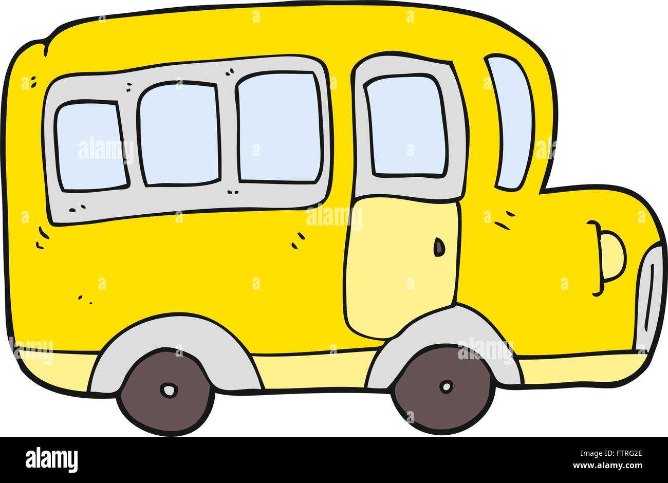 freehand drawn cartoon yellow school bus Stock Vector Image & Art - Alamy