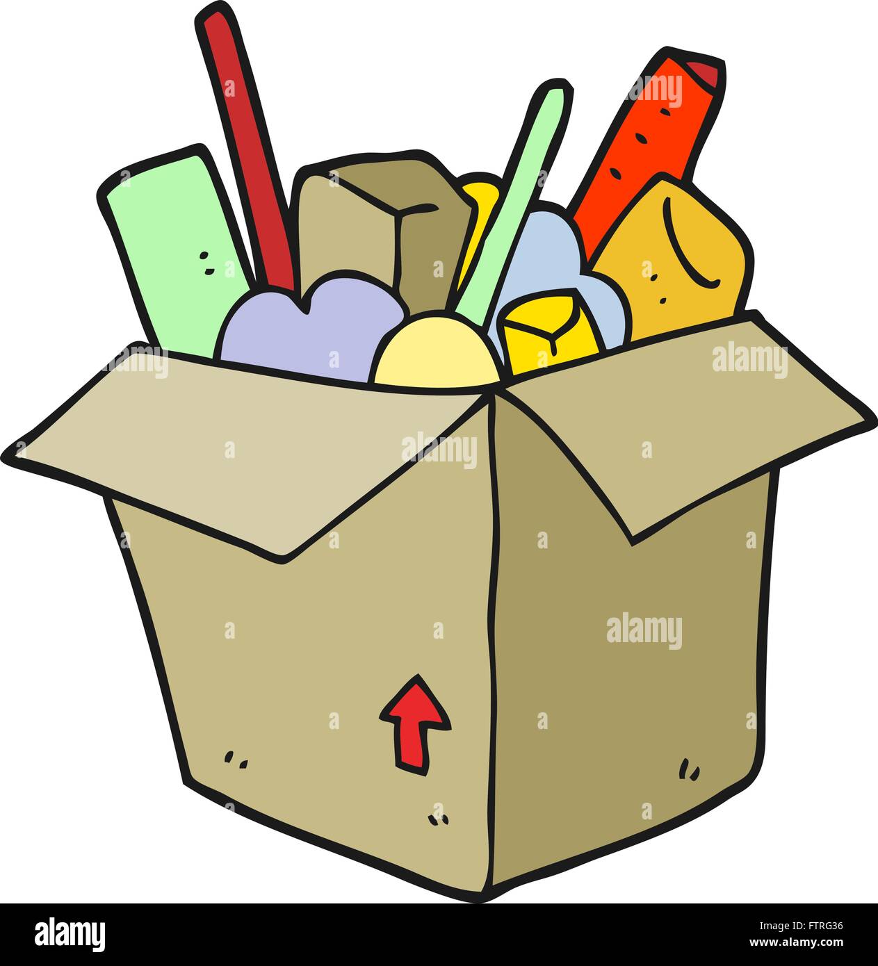 freehand drawn cartoon box of things Stock Vector Image & Art - Alamy