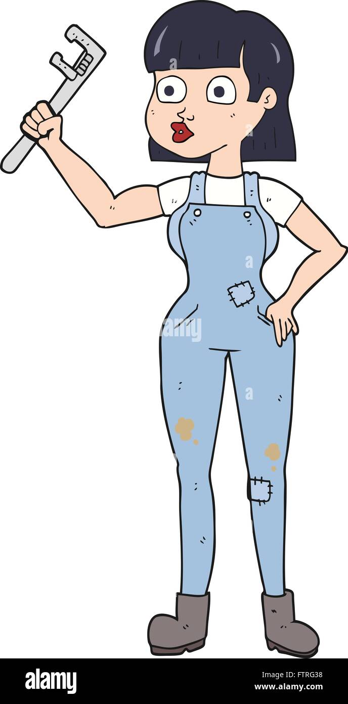 Female plumber cartoon hi-res stock photography and images - Alamy