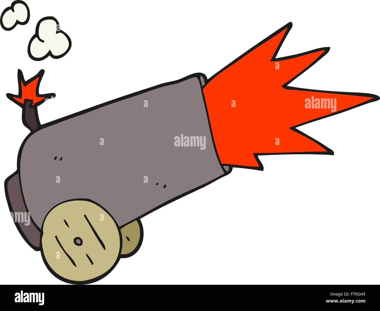 freehand drawn cartoon cannon firing Stock Vector Image & Art - Alamy