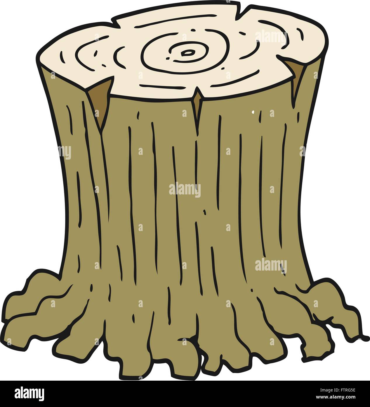 freehand drawn cartoon big tree stump Stock Vector Image & Art - Alamy