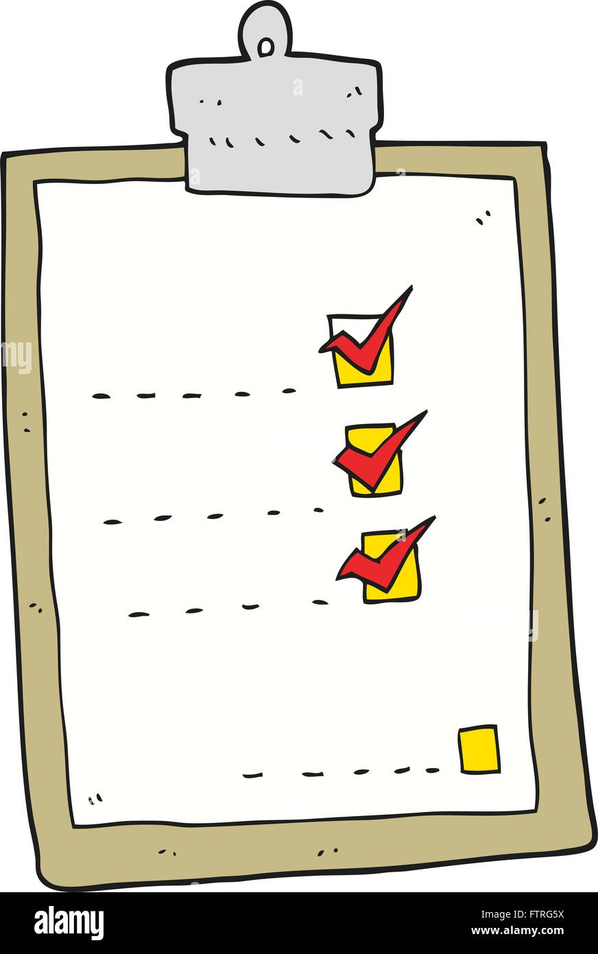 freehand drawn cartoon check list Stock Vector Image & Art - Alamy