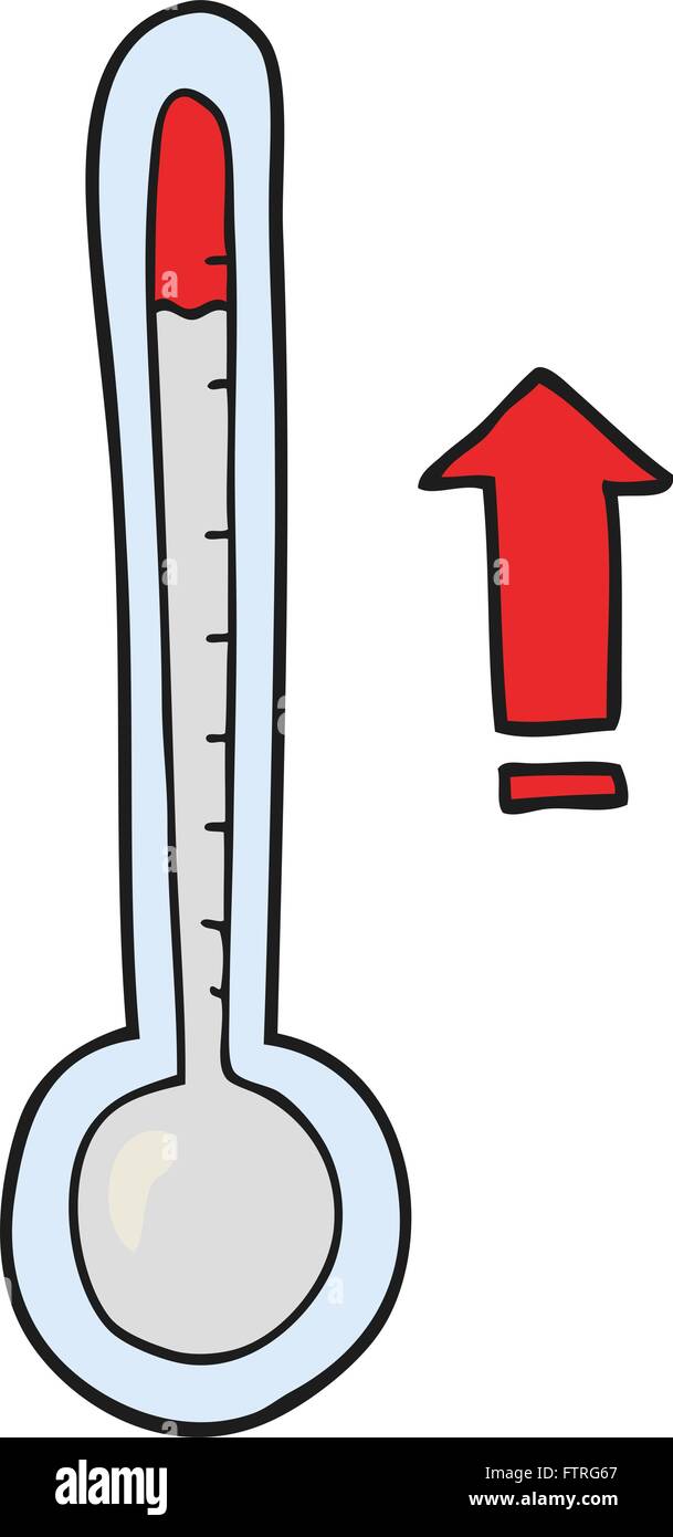 freehand drawn cartoon rising temperature Stock Vector Image & Art - Alamy