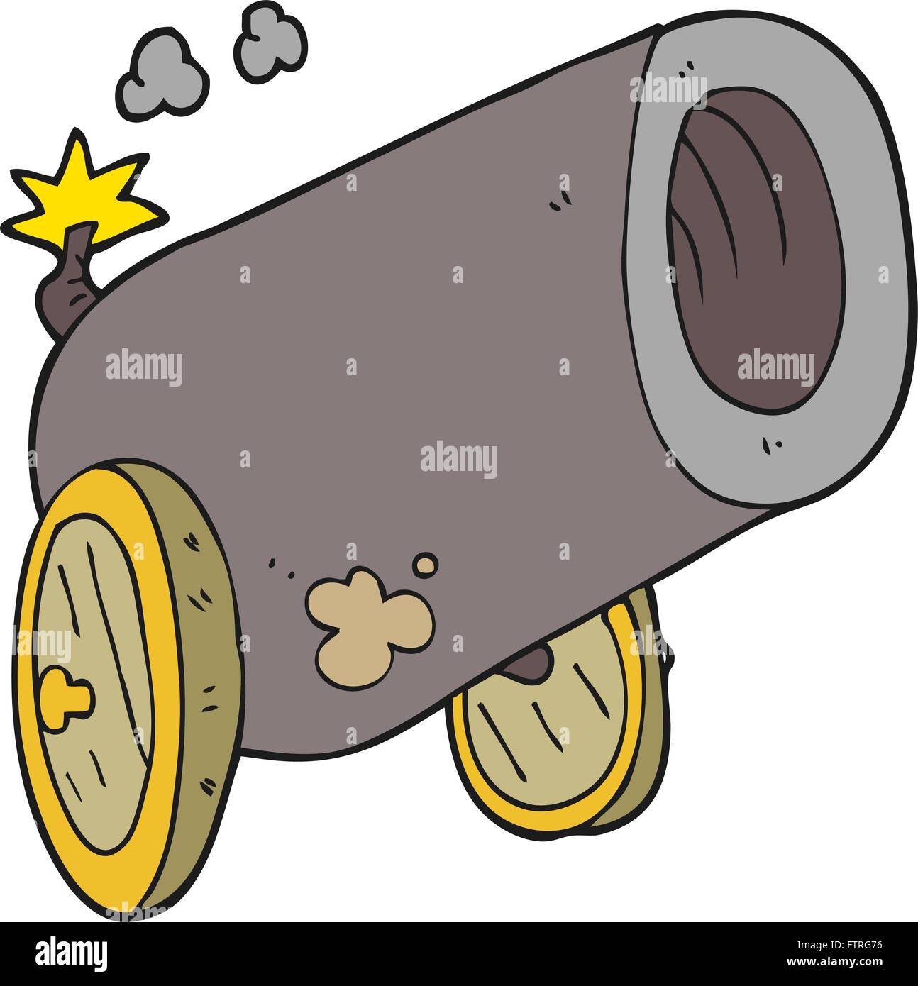 freehand drawn cartoon big cannon Stock Vector Image & Art - Alamy