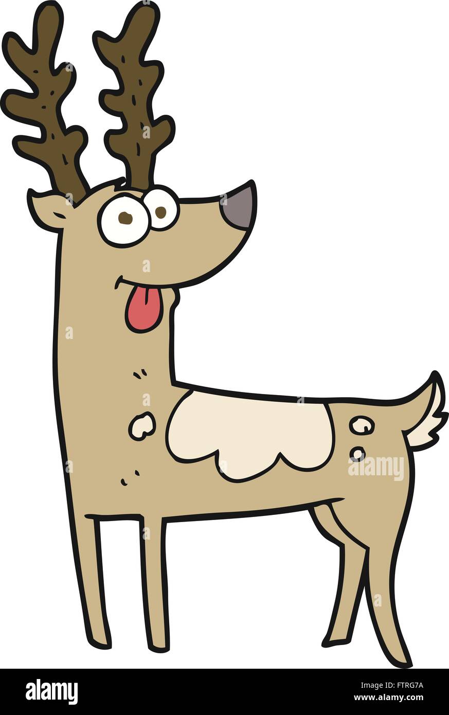 freehand drawn cartoon reindeer Stock Vector Image & Art - Alamy
