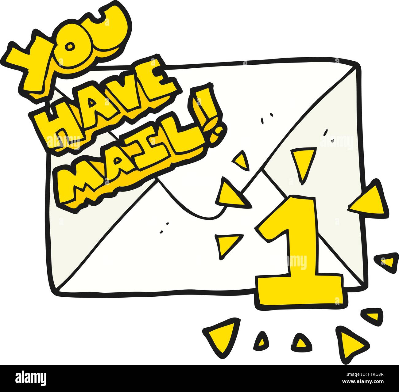 Freehand retro cartoon mail symbol hi-res stock photography and images ...