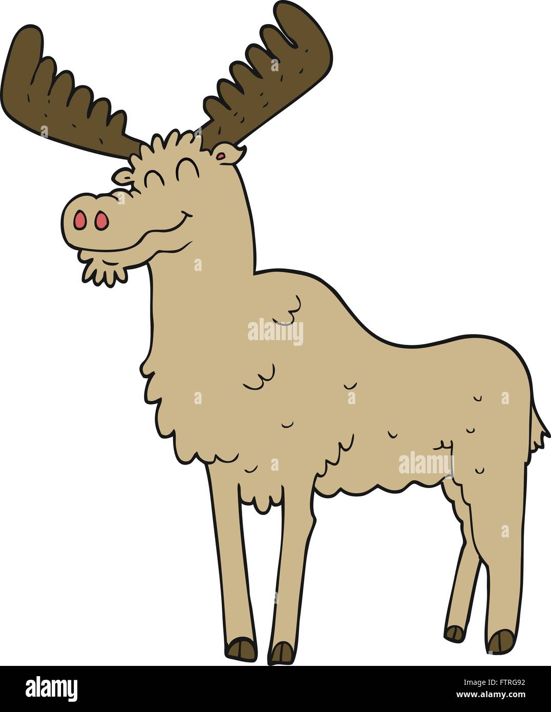 freehand drawn cartoon moose Stock Vector Image & Art - Alamy