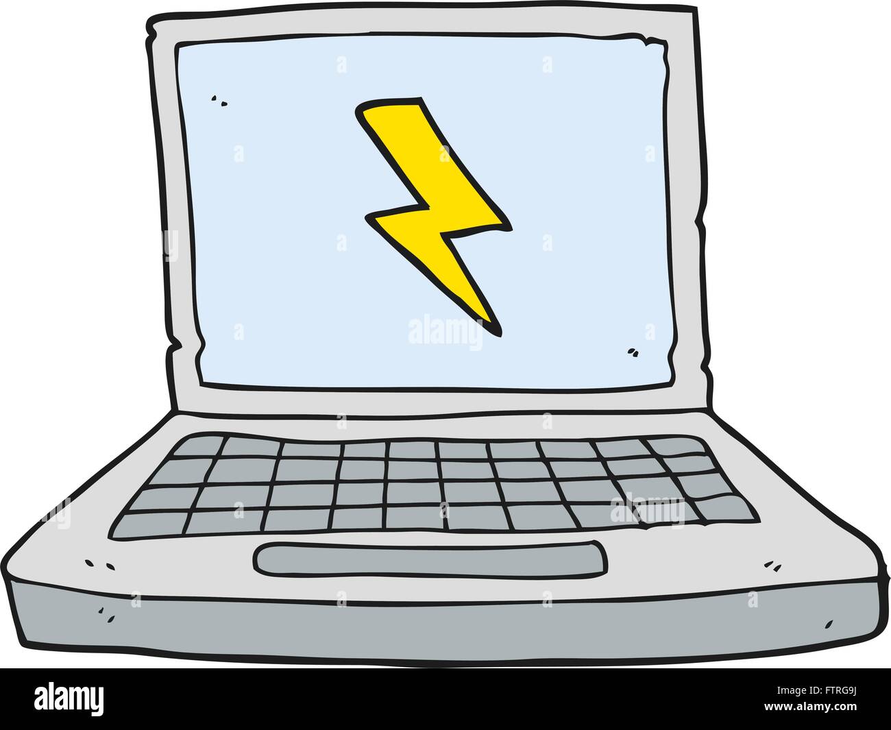 freehand drawn cartoon laptop computer Stock Vector Image & Art - Alamy