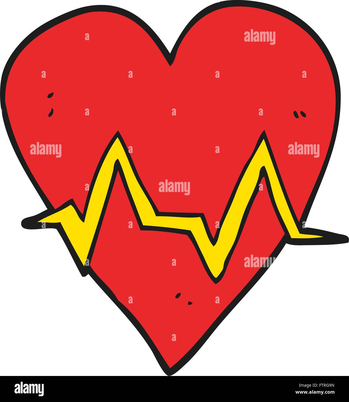 freehand drawn cartoon heart rate pulse symbol Stock Vector Image & Art ...