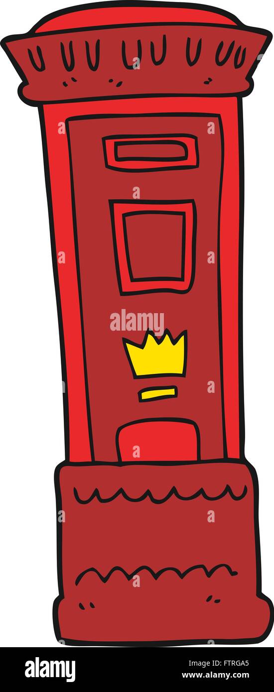 freehand drawn cartoon british post box Stock Vector Image & Art - Alamy