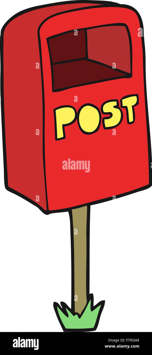 freehand drawn cartoon post box Stock Vector Image & Art - Alamy