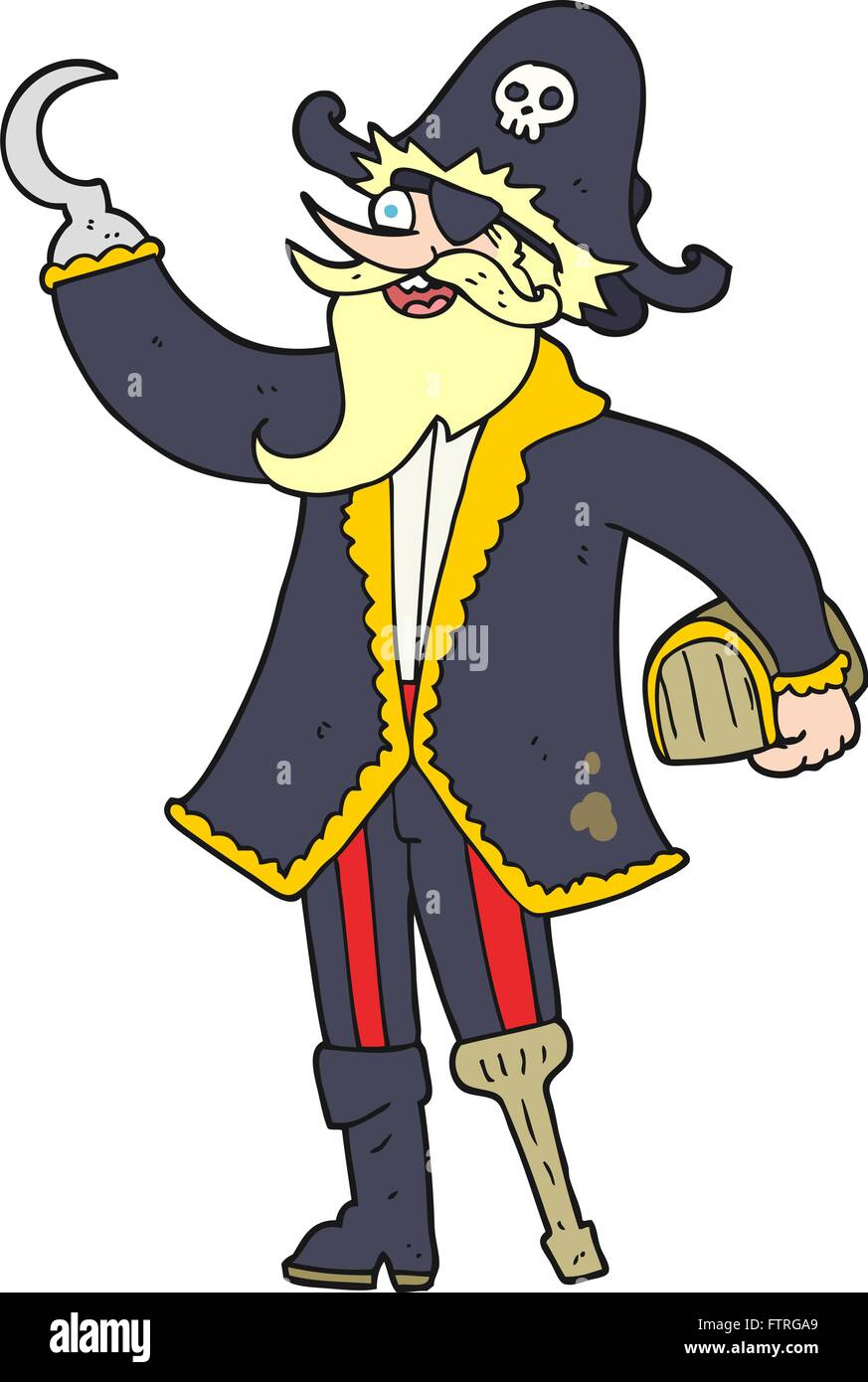 freehand drawn cartoon pirate captain Stock Vector Image & Art - Alamy