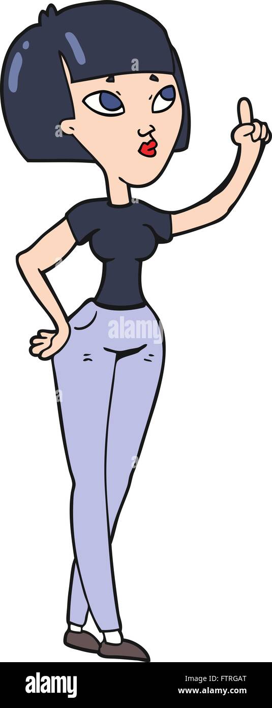 freehand drawn cartoon woman asking question Stock Vector Image & Art ...