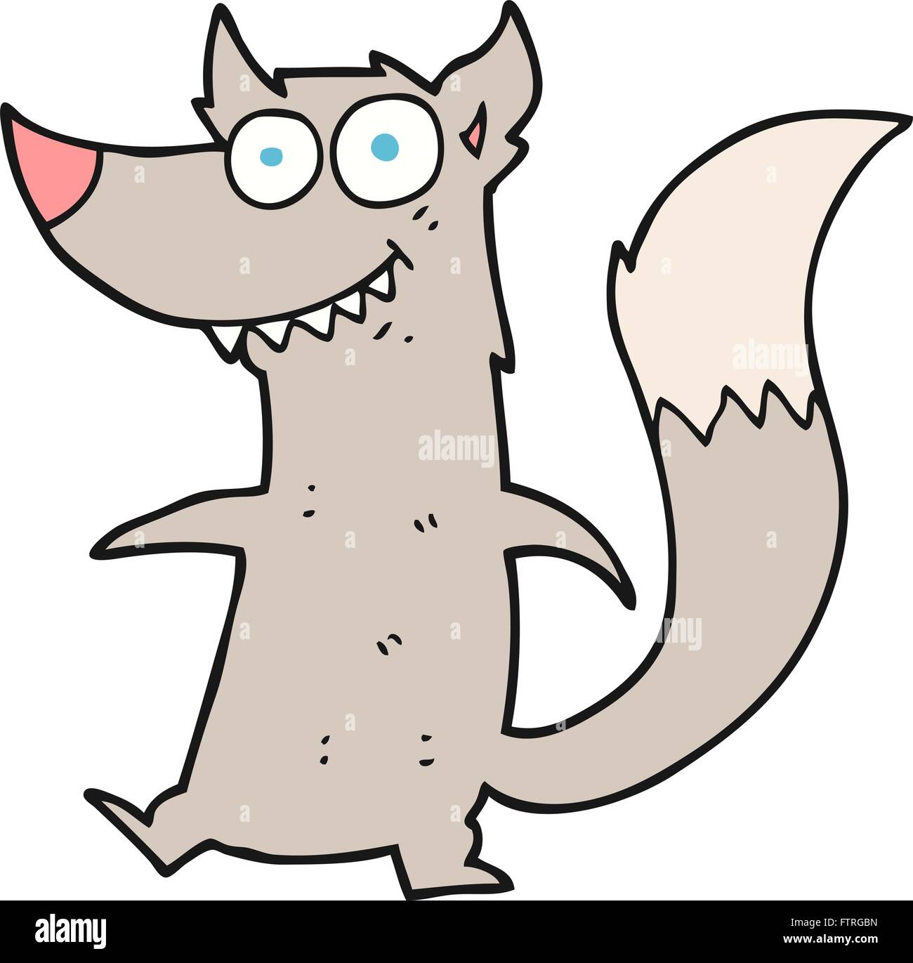 freehand drawn cartoon little wolf Stock Vector Image & Art - Alamy