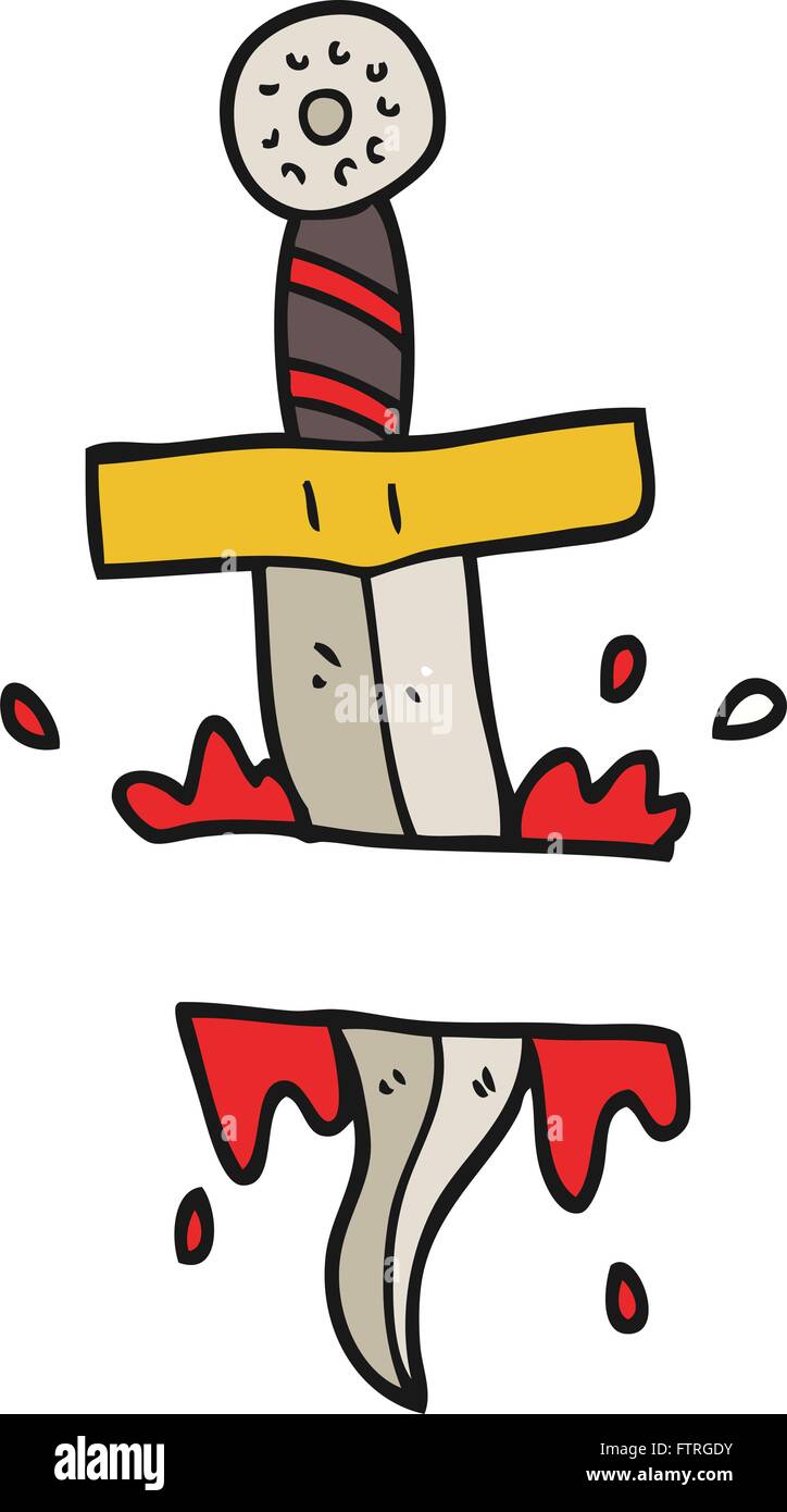 freehand drawn cartoon dagger tattoo Stock Vector Image & Art - Alamy