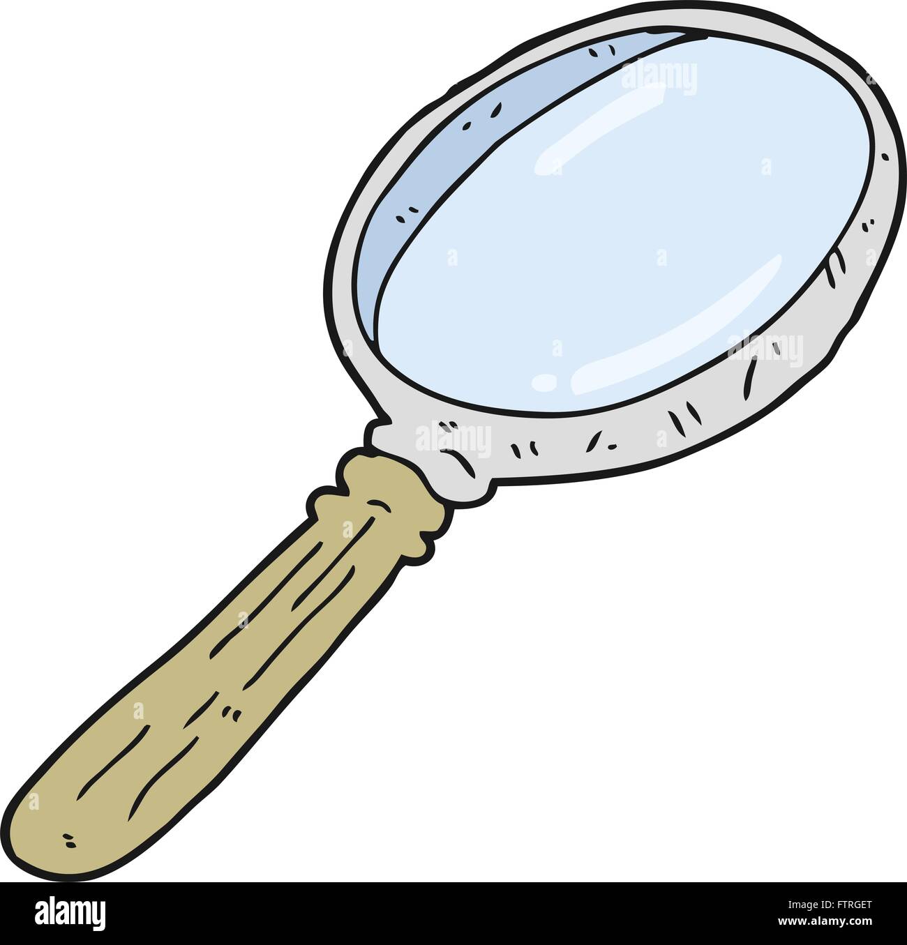 freehand drawn cartoon magnifying glass Stock Vector Image & Art - Alamy