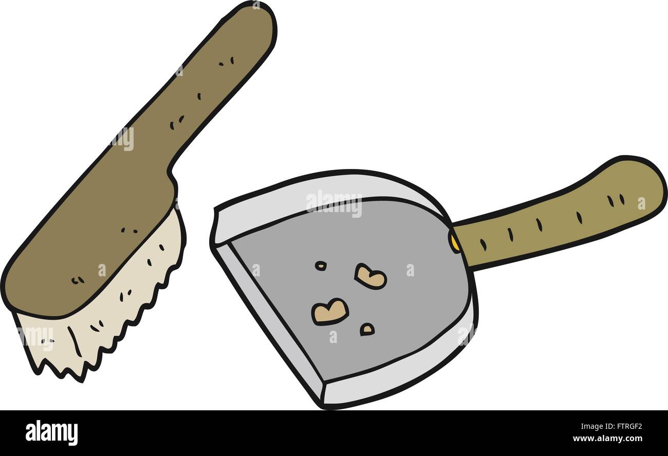 freehand drawn cartoon dust pan and brush Stock Vector Image & Art - Alamy