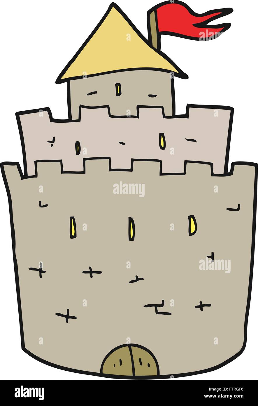 freehand drawn cartoon castle Stock Vector Image & Art - Alamy