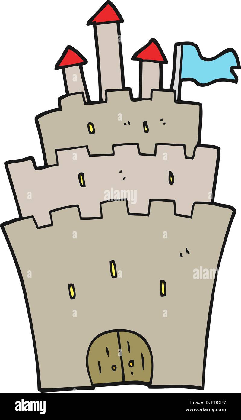 freehand drawn cartoon castle Stock Vector Image & Art - Alamy