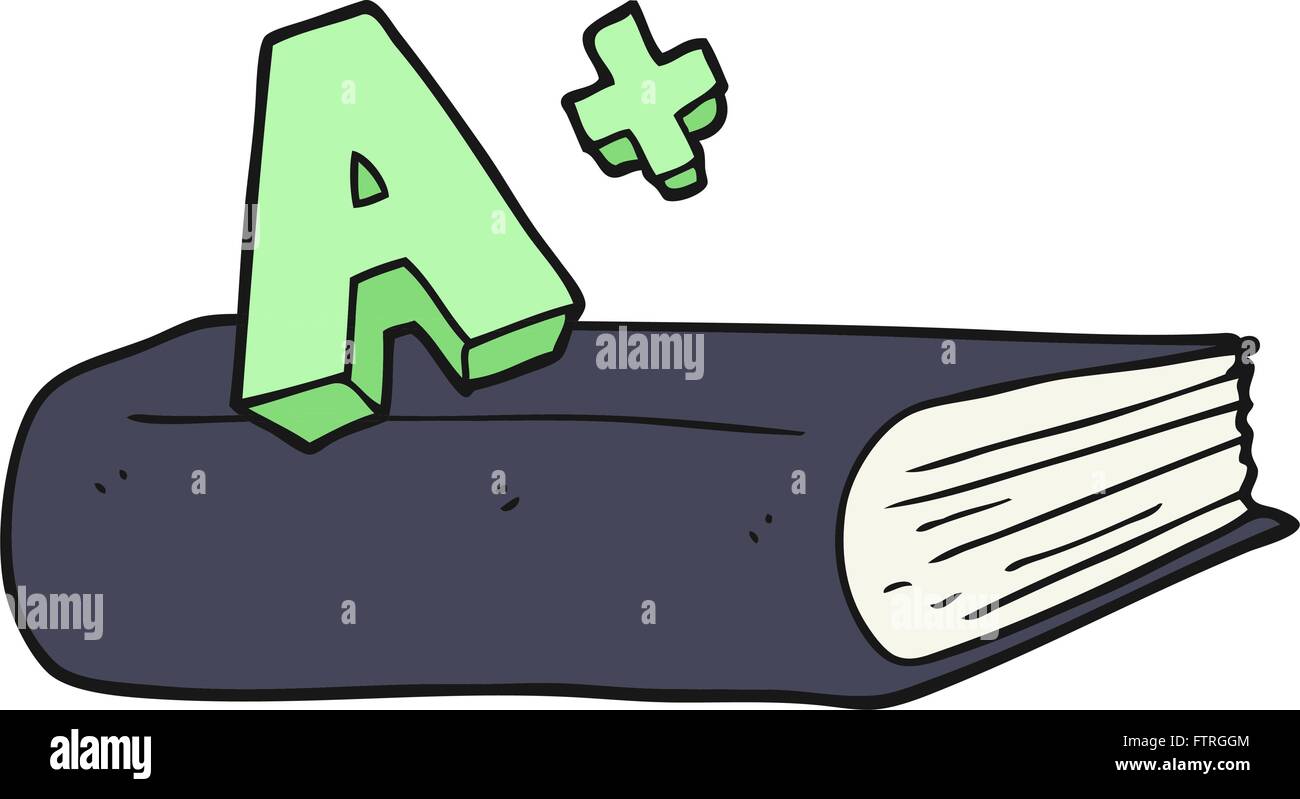 freehand drawn cartoon A grade symbol and book Stock Vector Image & Art ...