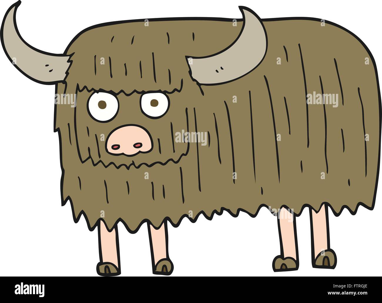 freehand drawn cartoon hairy cow Stock Vector Image & Art - Alamy
