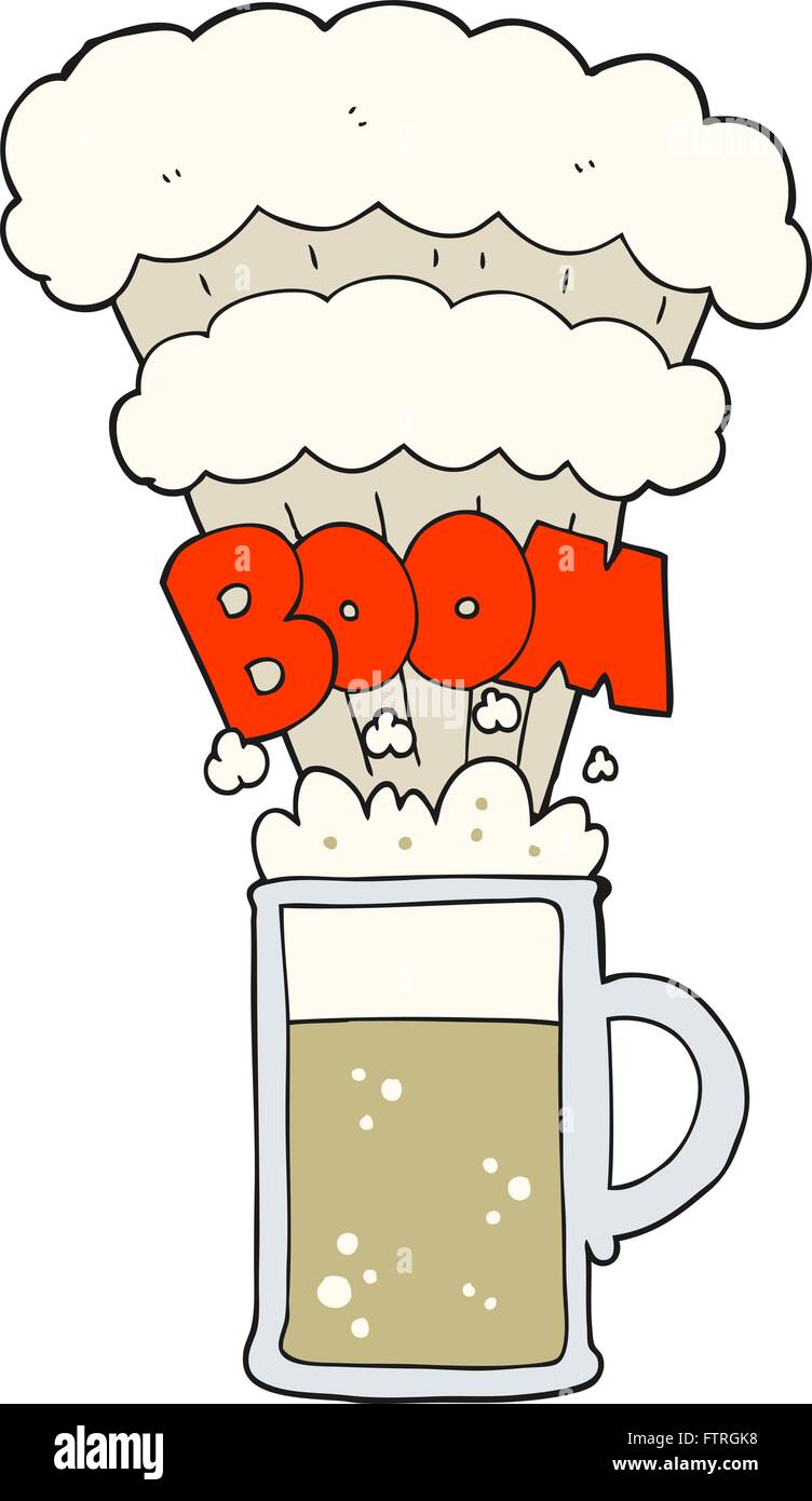 freehand drawn cartoon exploding beer Stock Vector Image & Art - Alamy
