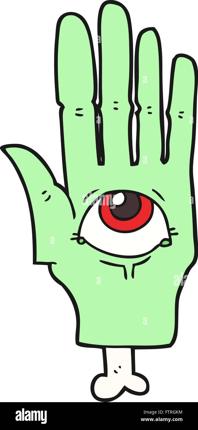 freehand drawn cartoon spooky eye hand Stock Vector Image & Art - Alamy