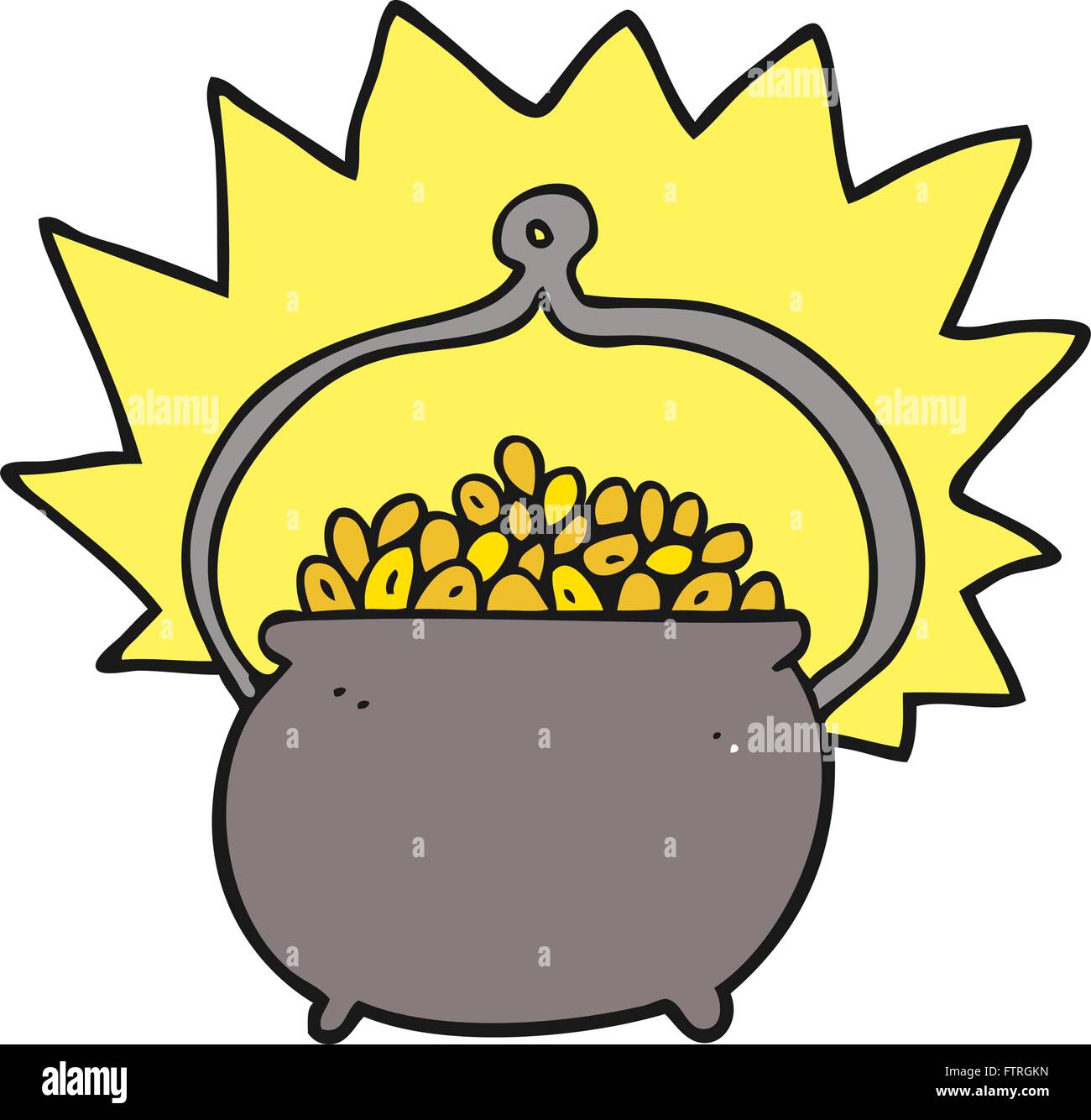 Freehand drawn cartoon pot gold Stock Vector Images - Alamy