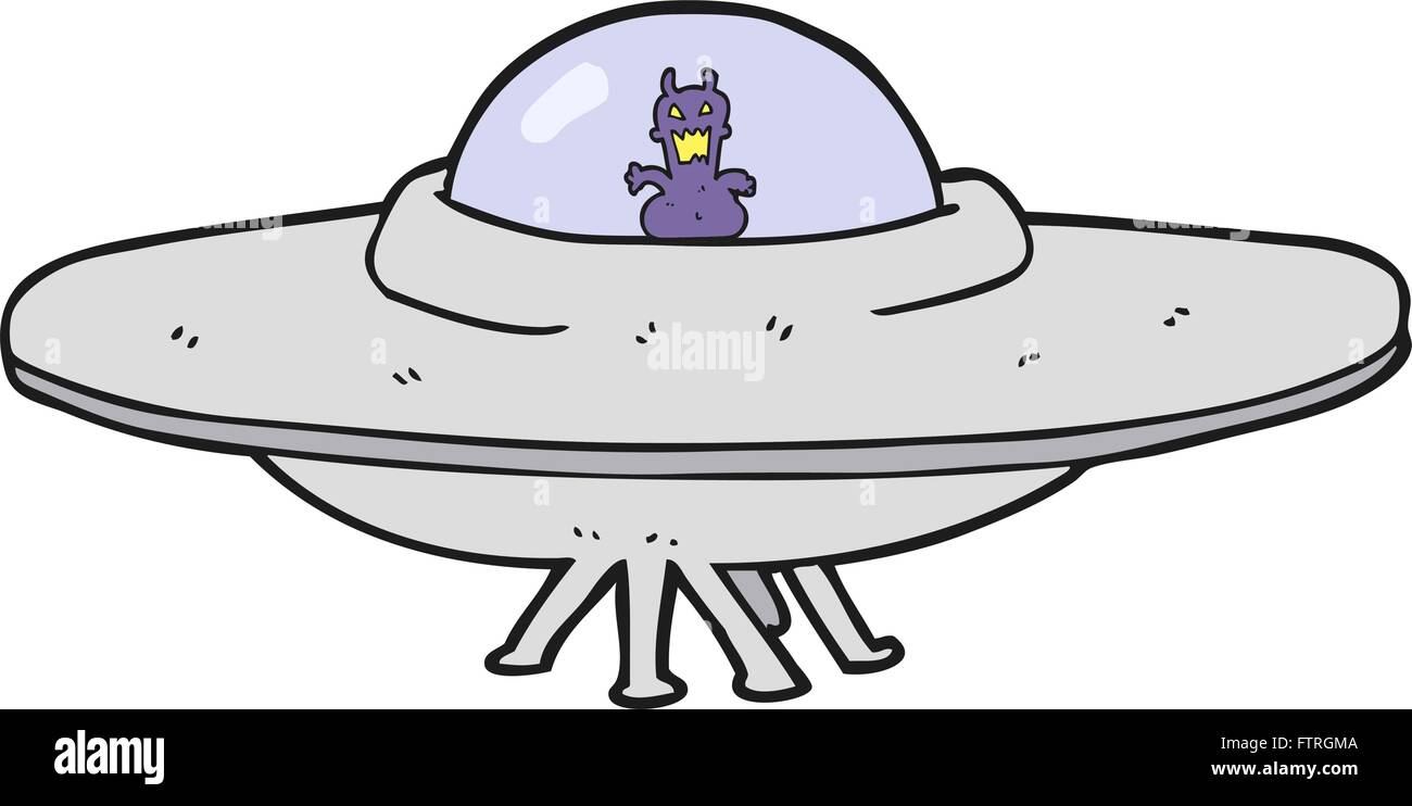 freehand drawn cartoon UFO Stock Vector Image & Art - Alamy