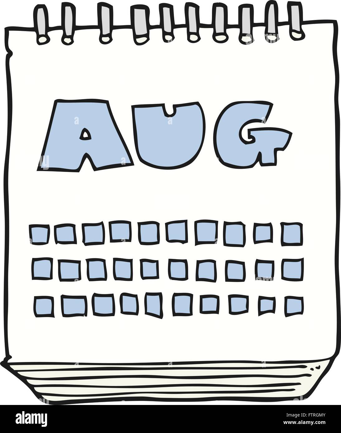 Freehand drawn cartoon calendar showing hi-res stock photography and ...