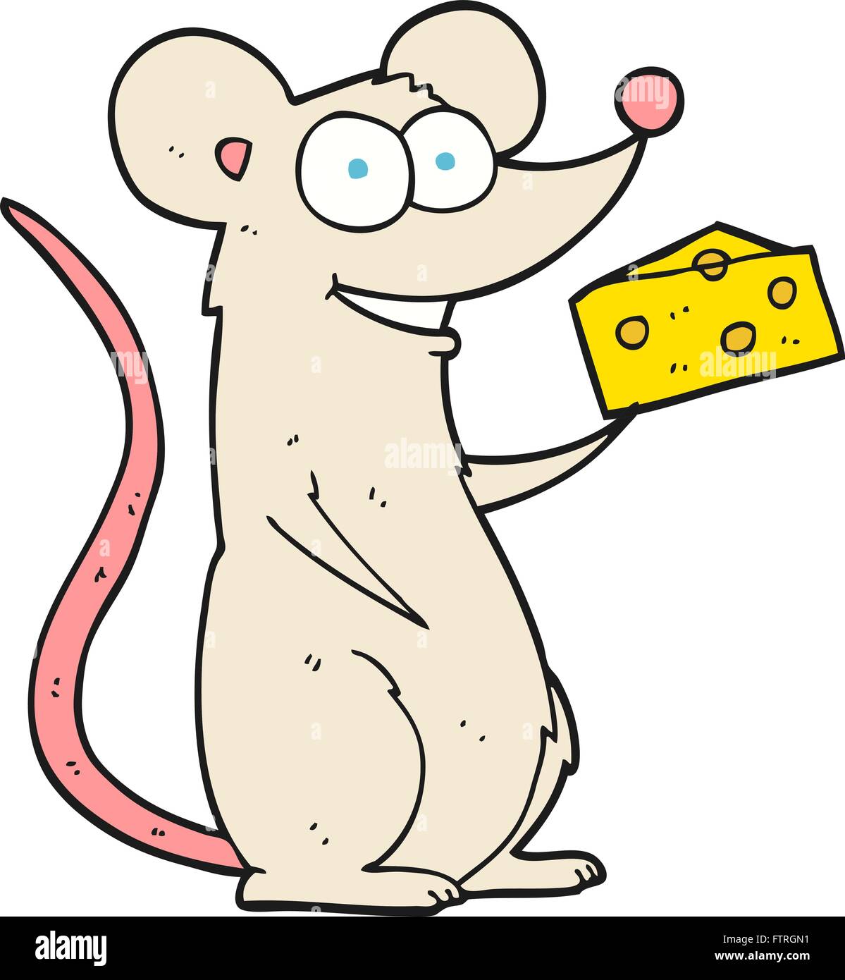 freehand drawn cartoon mouse with cheese Stock Vector Image & Art - Alamy